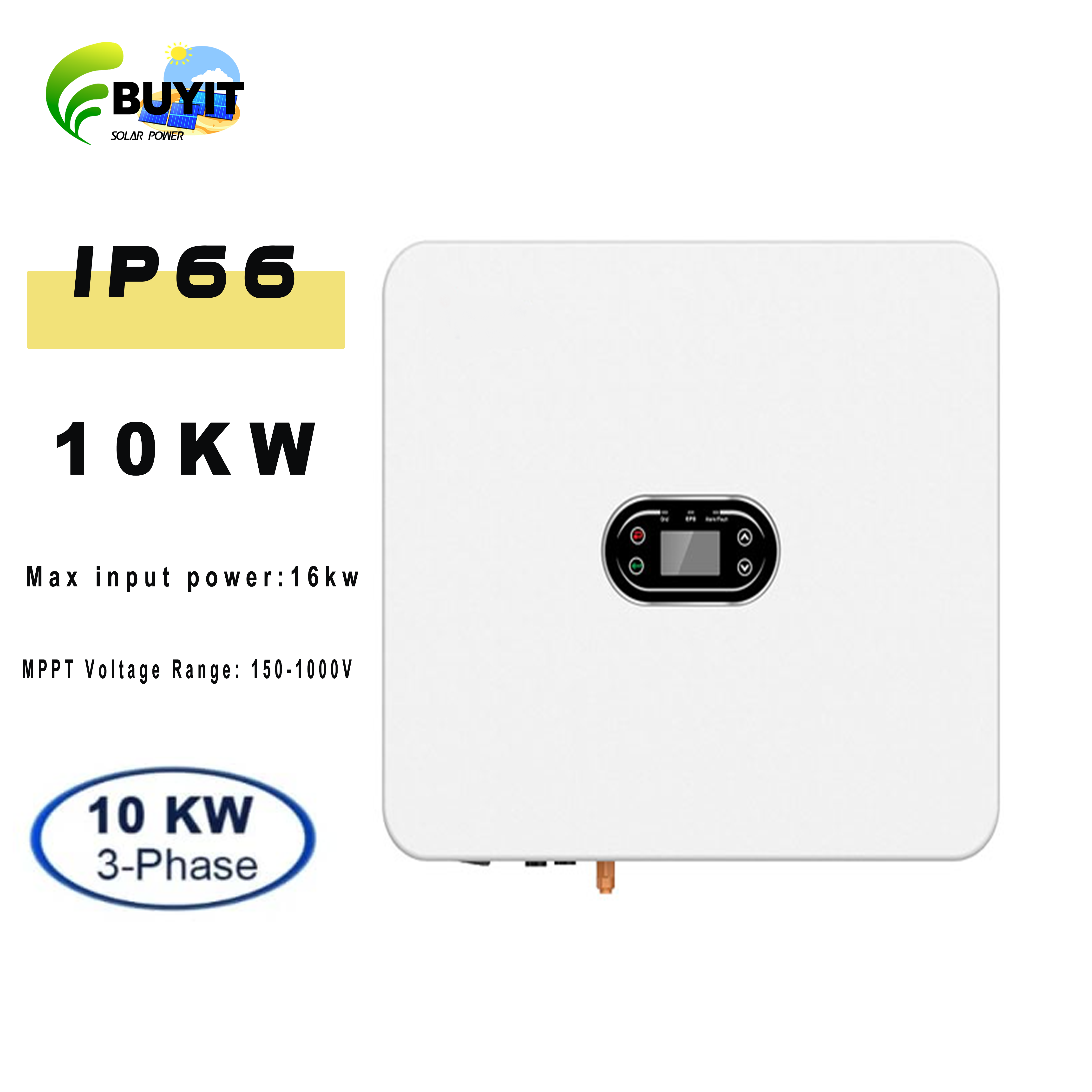 IP66 Outdoor working 10KW Three-phase Hybrid Solar Inverter 380V On ...